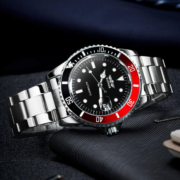 WINNER Official Fashion Military Watches Stainless Steel Mechanical Wa ...